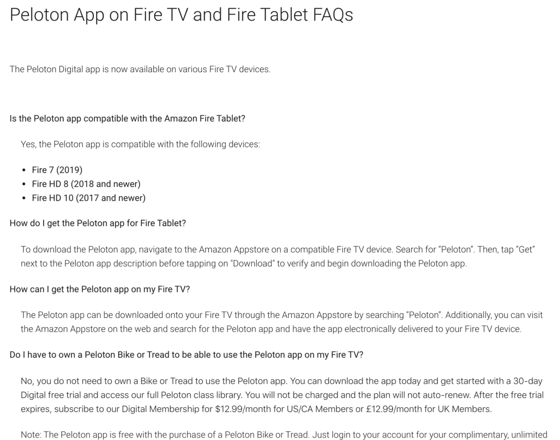 Peloton Digital App now available for Amazon Fire TV, Fire Tablets, and ...