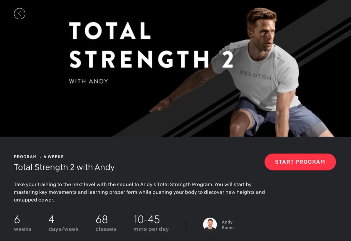 Peloton Launches New Strength Program with Andy Speer - Total Strength 2 - Peloton Buddy