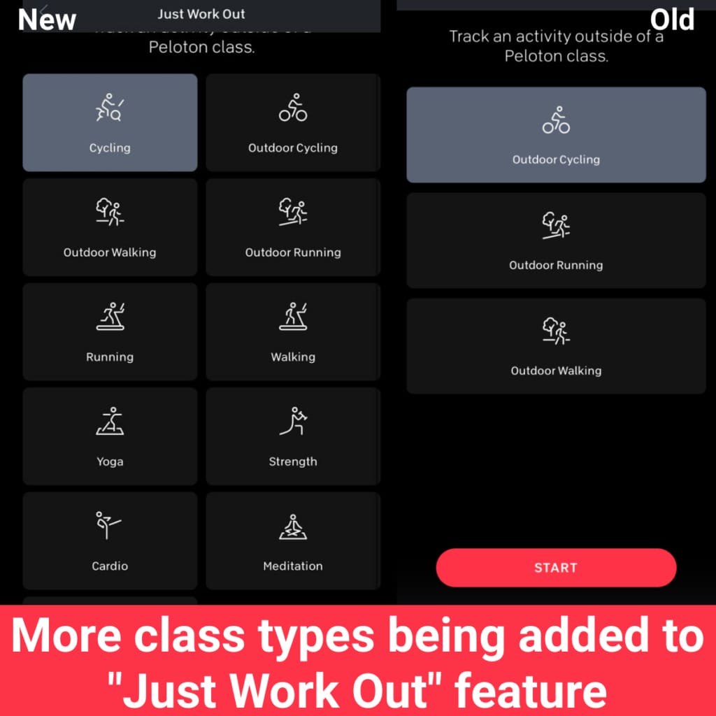 More class types added to Peloton "Just Work Out" Feature - Strength ...