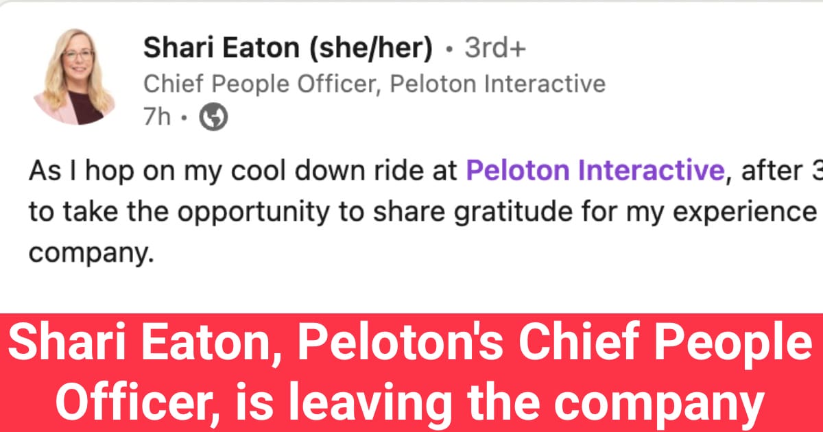 Shari Eaton, Peloton's Chief People Officer, is Leaving the Company ...
