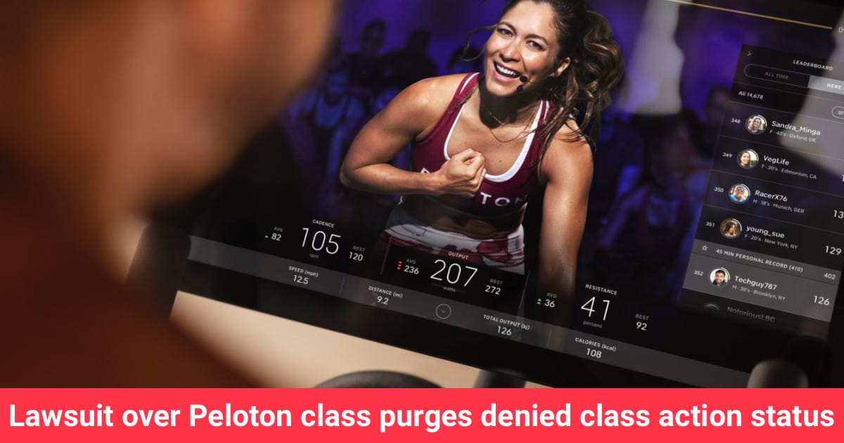 Lawsuit over Peloton class purges denied class action status - Peloton ...