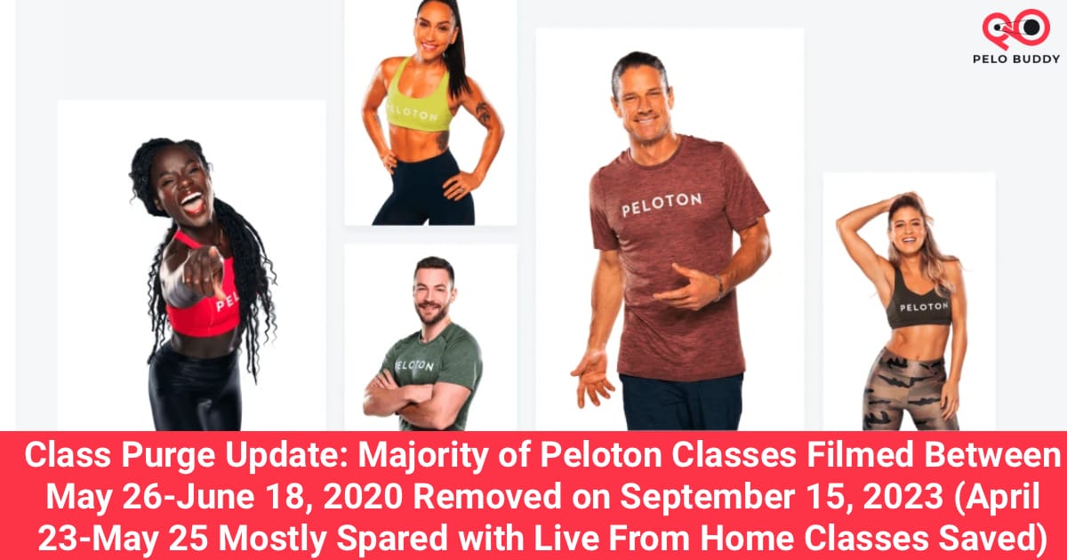 Class Purge Update: Majority of Peloton Classes Filmed Between May 26 ...