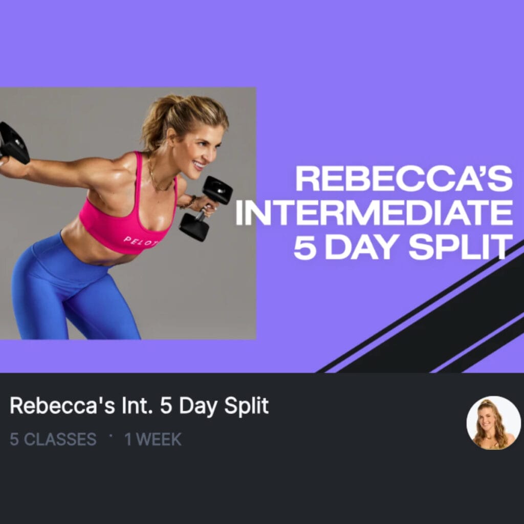 Rebecca Kennedy's Intermediate 5 Day Split Strength Program on Peloton ...