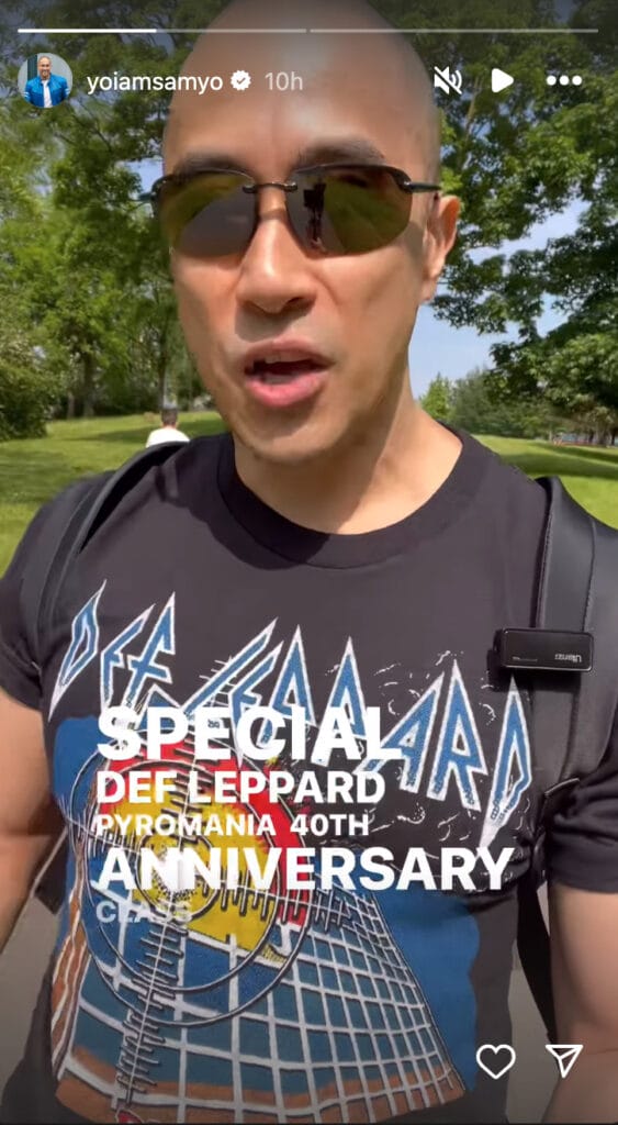 Sam Yo "Pyromania" Def Leppard Peloton Ride on May 15, 2024 - Peloton Buddy