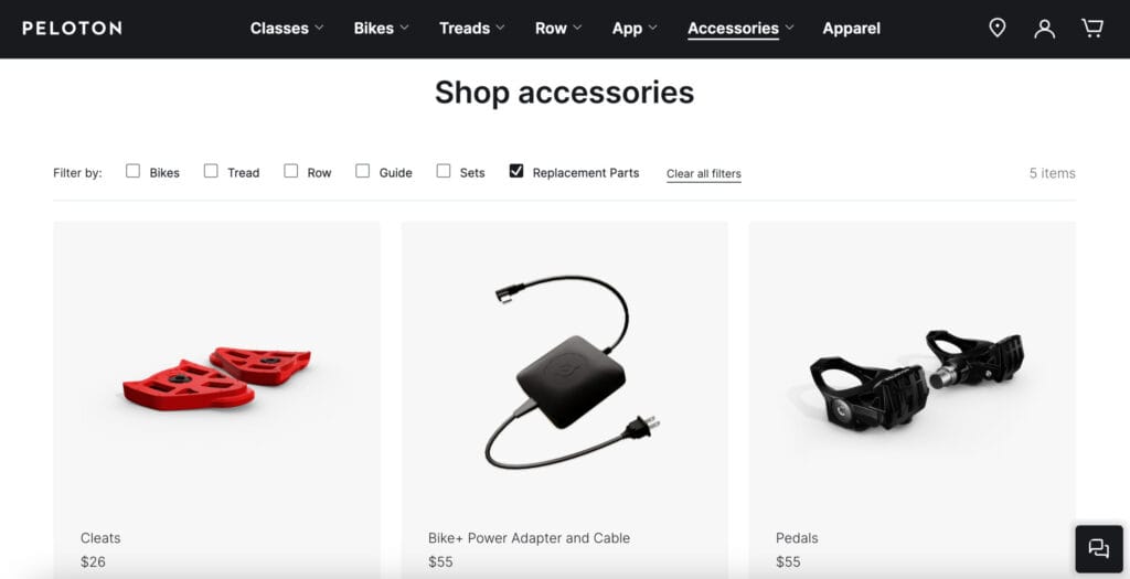 Ordering replacement parts for Peloton Bike / Tread / Row (& out of ...