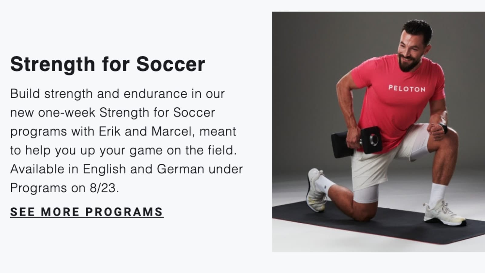 New Peloton Strength for Soccer Program and Calming Meditation Program ...