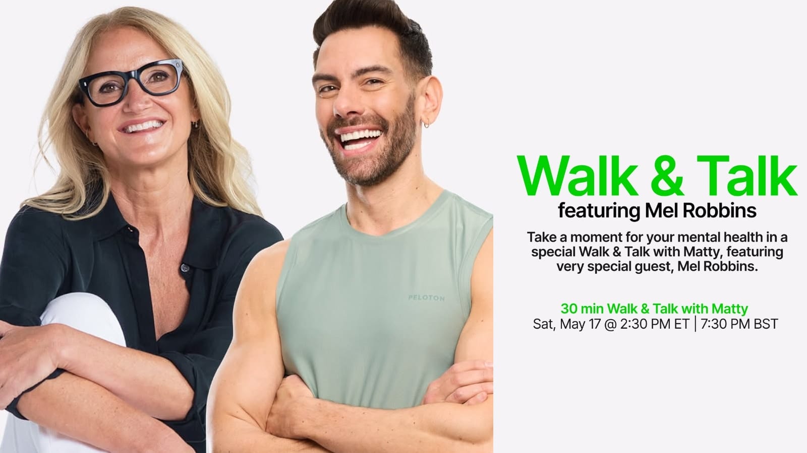 Peloton Class With Mel Robbins & Matty Maggiacomo (Walk & Talk) on May ...